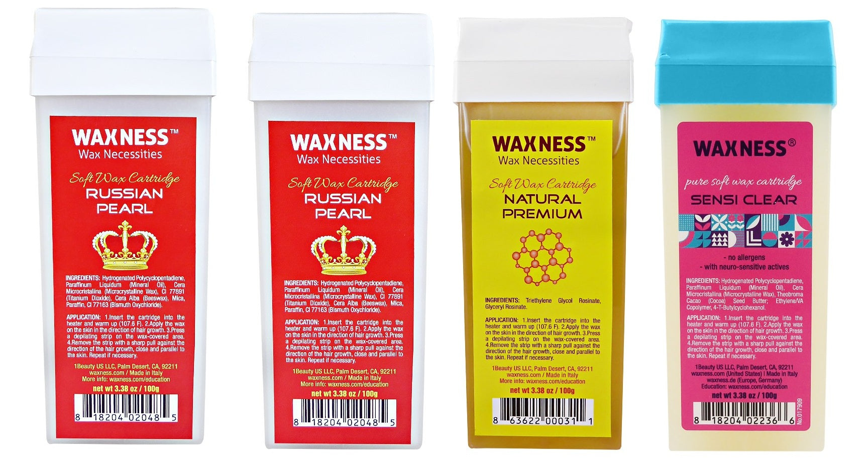 Waxness Soft-Wax Cart-Assorted 4 Pack #2 - PinkPro Beauty Supply