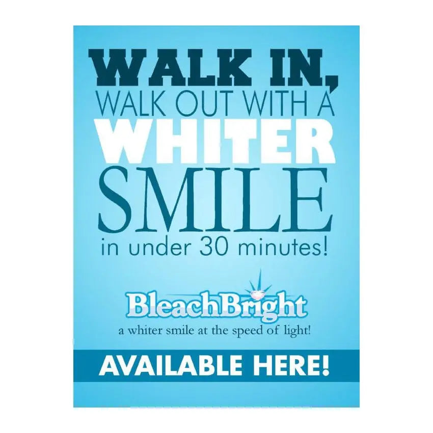 Bleach Bright Window Cling Sign - PinkPro Beauty Supply