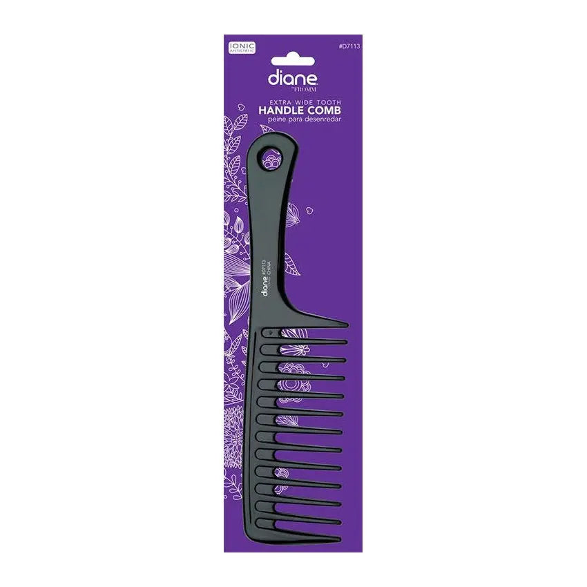 Diane Xtra Wide Tooth Handle Comb - PinkPro Beauty Supply