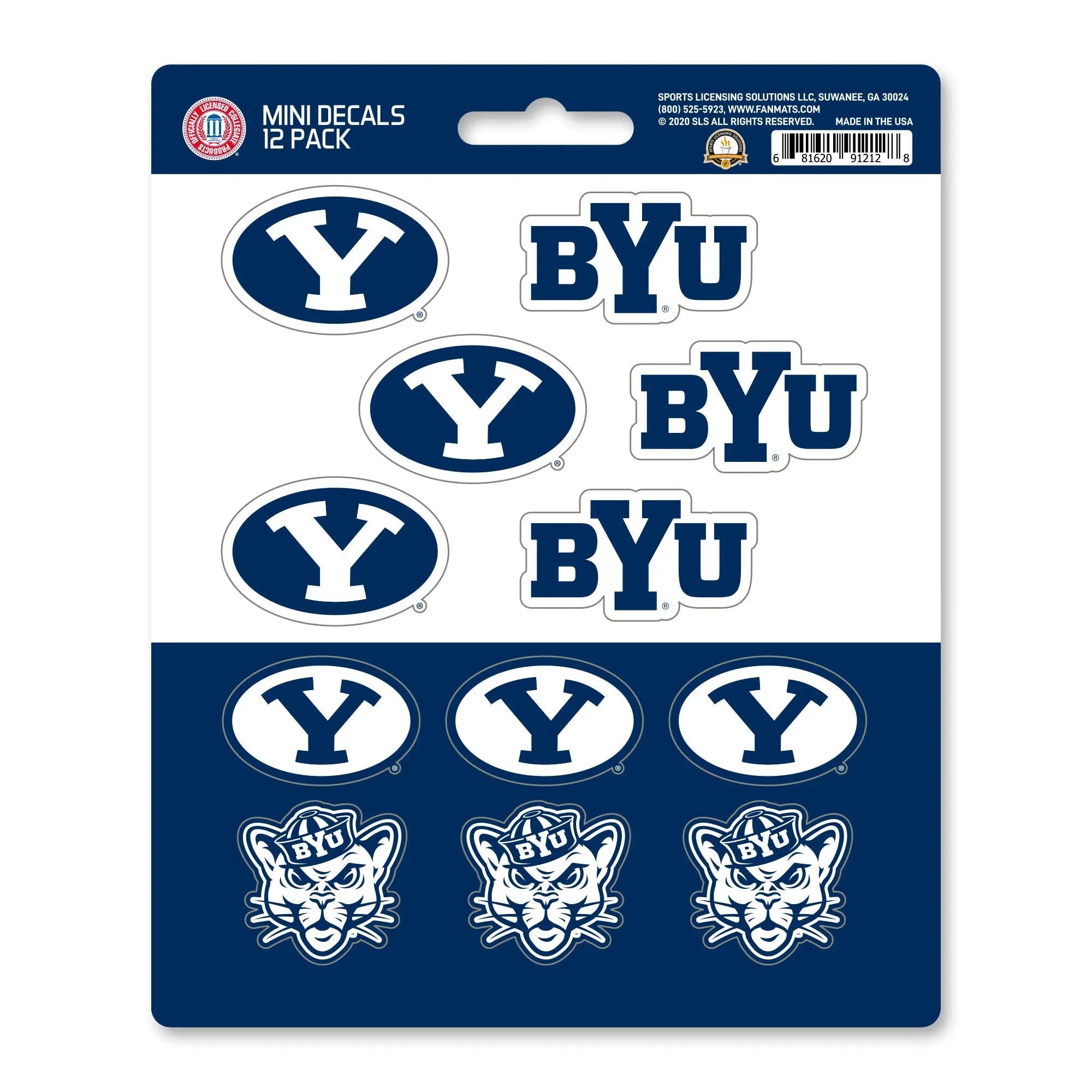 Fanmats BYU Cougars Mini Decal 12pk - PinkPro Beauty Supply