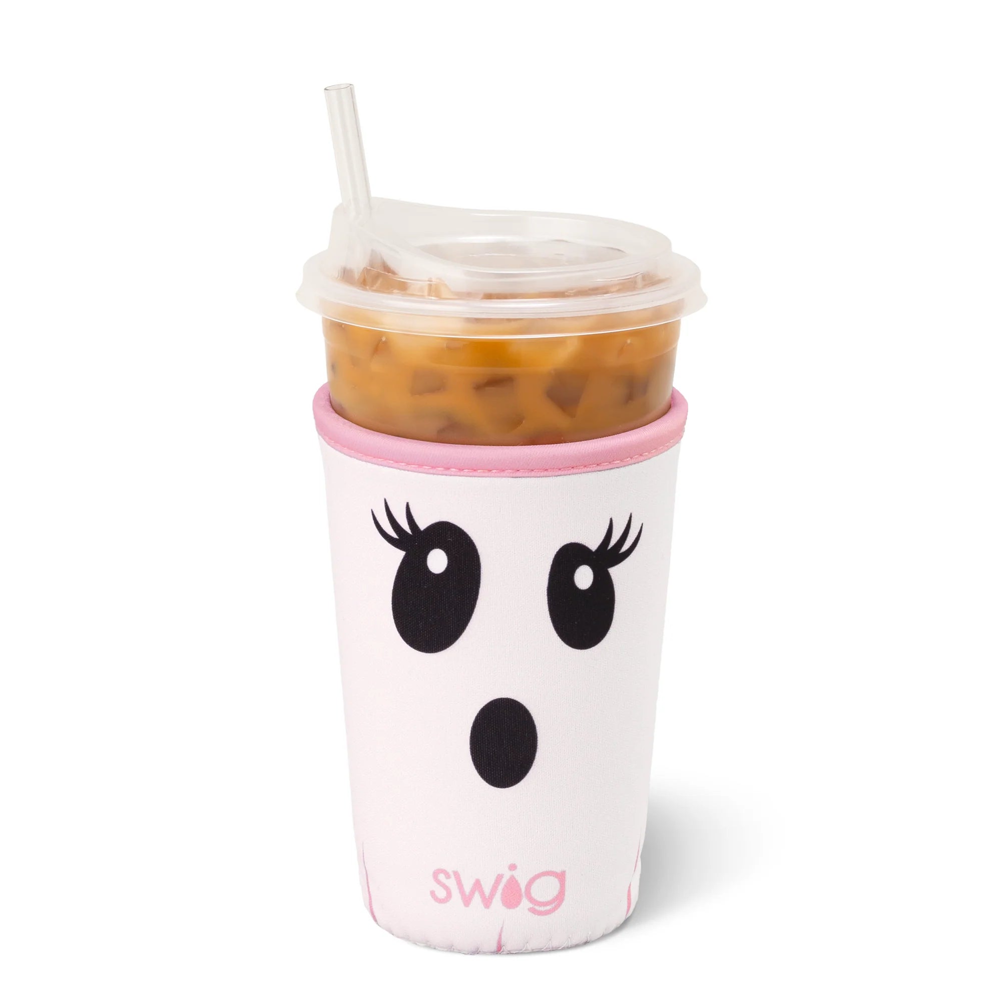Swig Life Coolie Medium Iced Cup Boo Ghost - PinkPro Beauty Supply