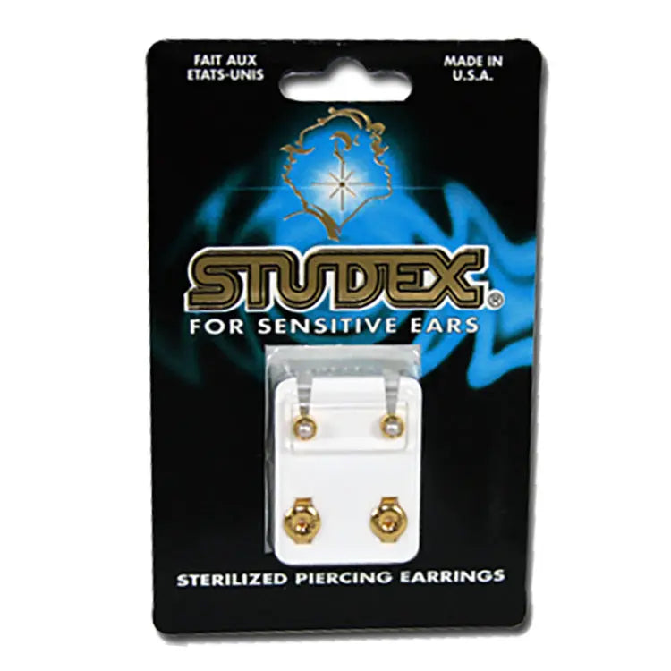Studex Round Gold Pearl Studs - PinkPro Beauty Supply