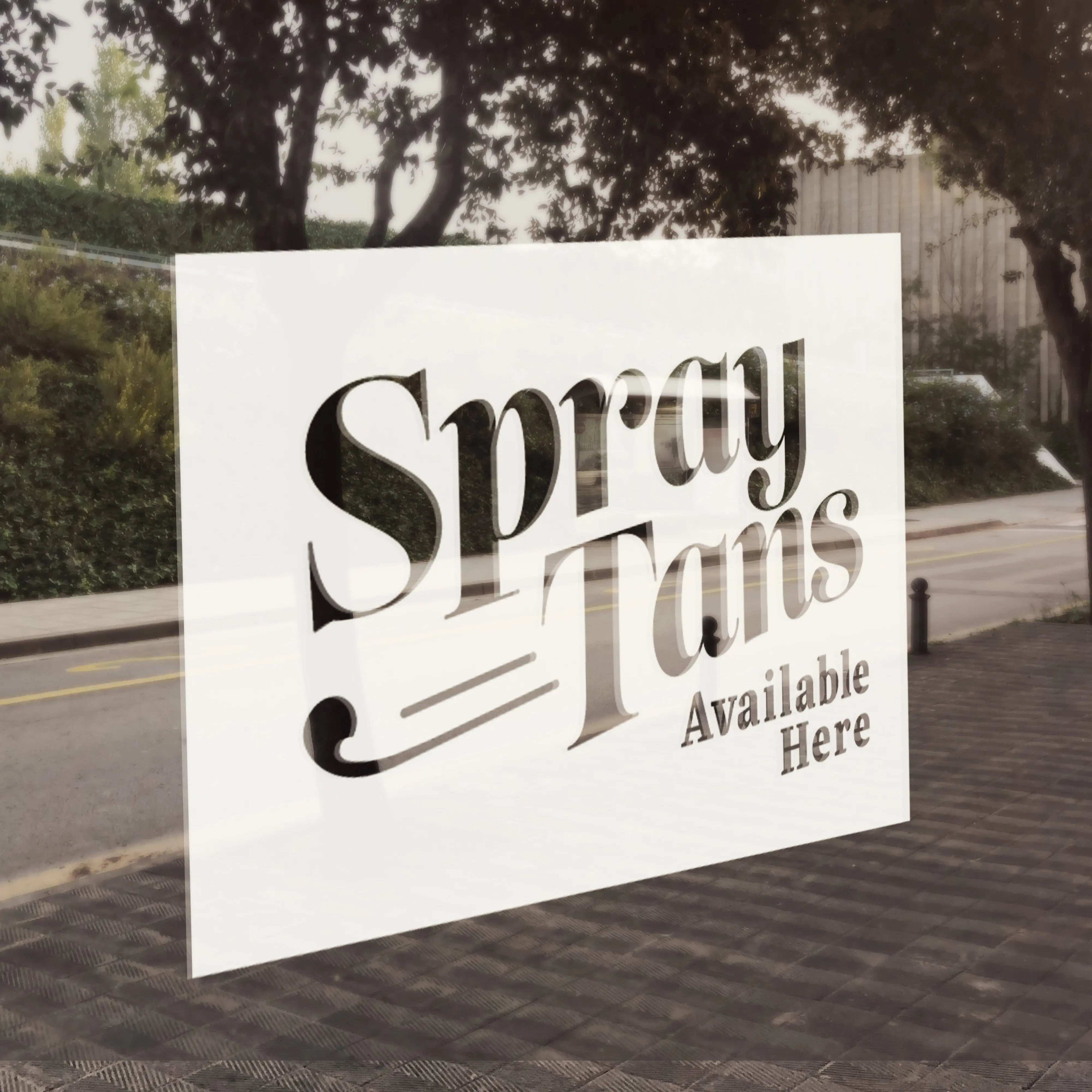 Window Sticker Spray Tans Available Here - PinkPro Beauty Supply