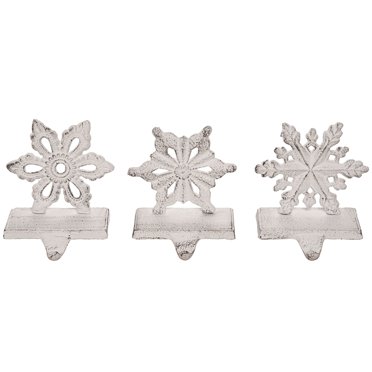 Snowflake Christmas Stocking Hangers Set 3 Piece - PinkPro Beauty ...