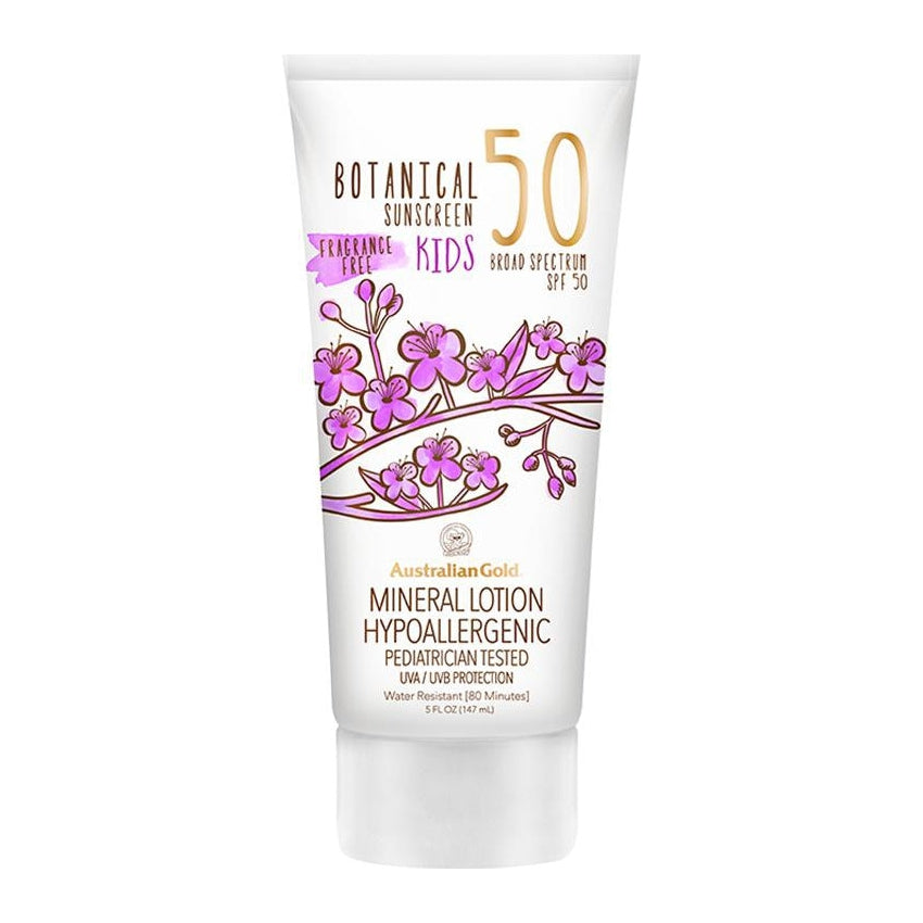 Australian Gold SPF 50 Botanical Sunscreen Kids Mineral Lotion ...